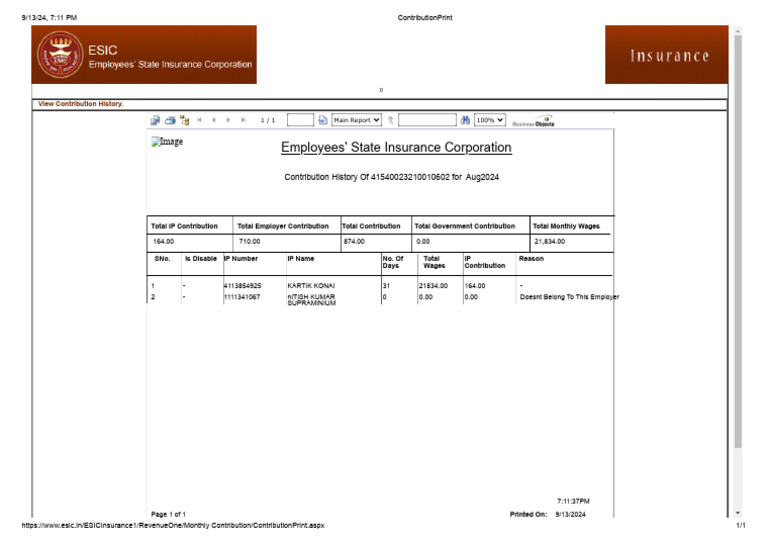 Esi Conribution Aug 2024 | PDF