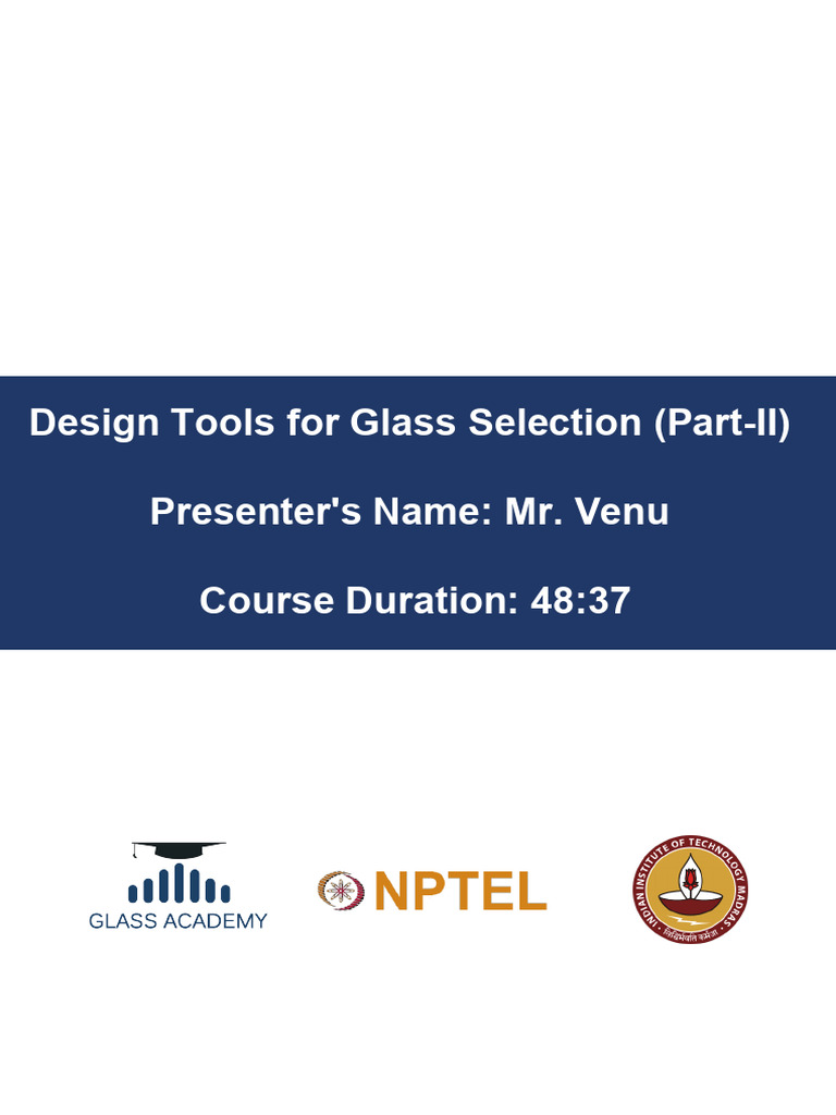 Design Tools For Glass Selection - Part II | PDF