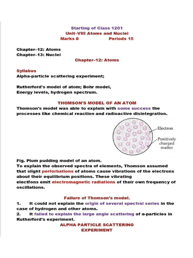 Atoms Notes . | PDF