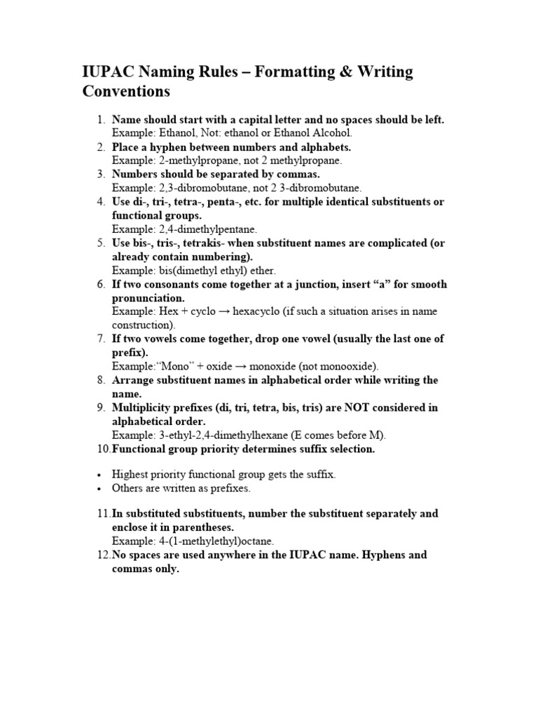 General Rules For Iupac | PDF