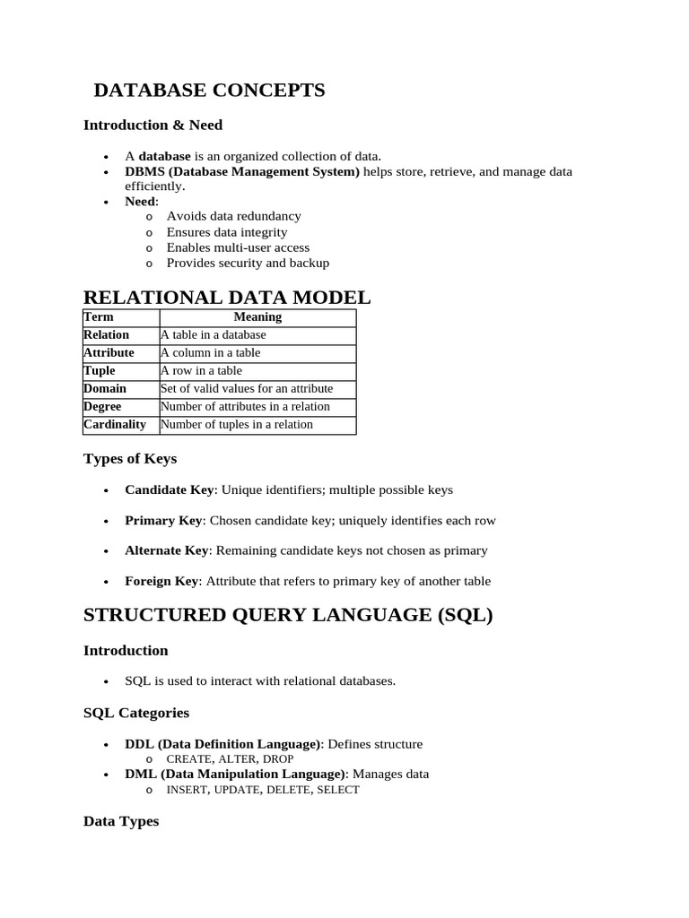 Database Concepts | PDF | Relational Model | Databases
