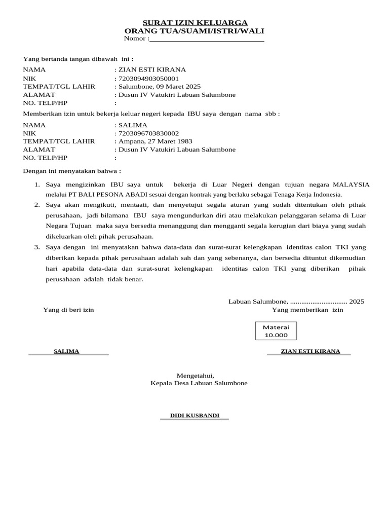 Surat Ijin 2025 | PDF