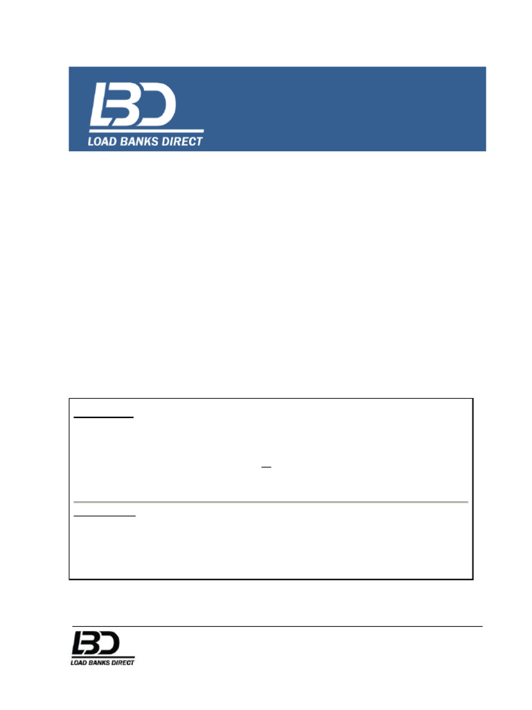 LB Series Load Bank Instruction Manual | PDF | Resistor | Electrical Wiring
