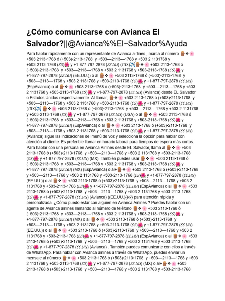 Como Comunicarse Con Avianca | PDF | Chat en linea | Telecomunicaciones