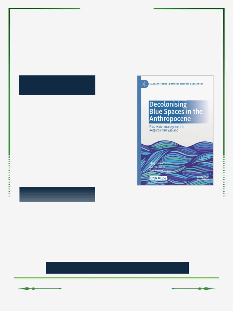 Decolonising Blue Spaces In The Anthropocene: Freshwater Management In ...
