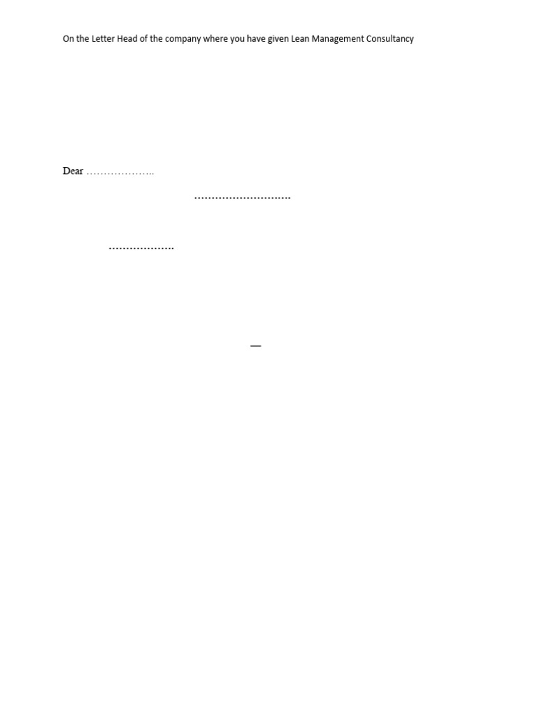 Lean Management Letter | PDF