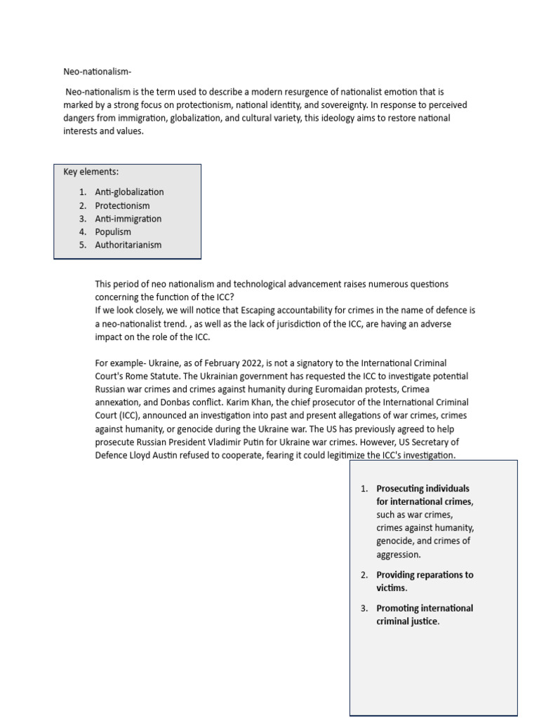 Neo draft | PDF | International Criminal Court | International Relations