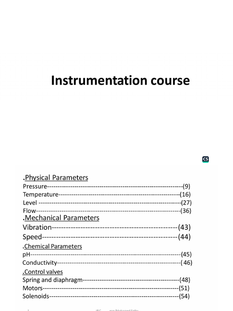 Instrumentation Course(1) | PDF