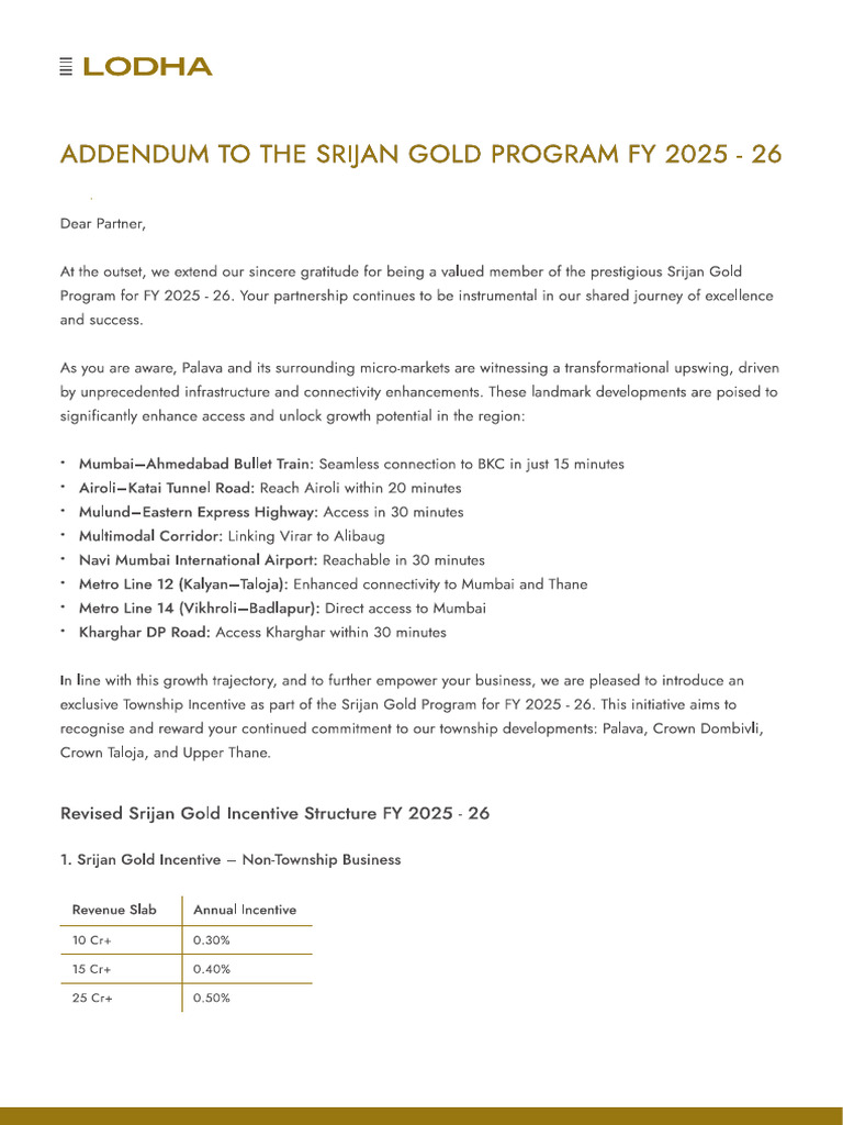2031926617_Srijan Gold Letter - Addendum_RS | PDF