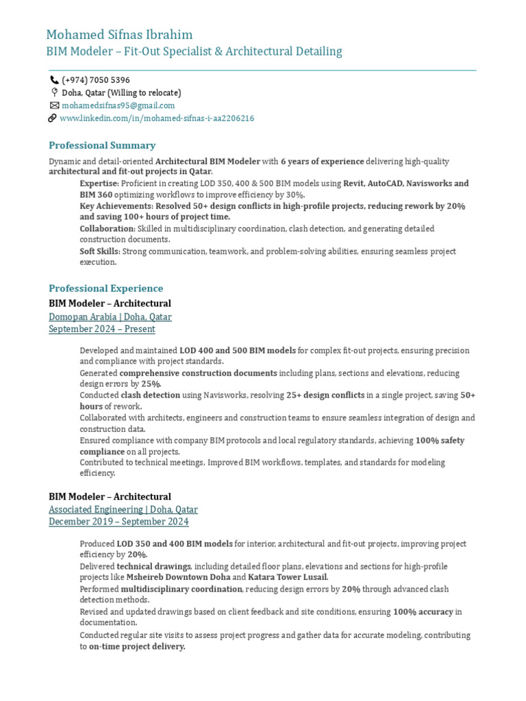 I.mohamed Sifnas-BIM Modeler-Fit-Out Specialist & Architectural ...