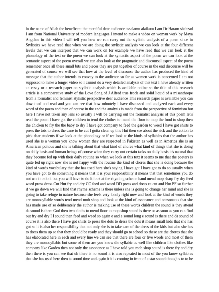 Sample Text Stylistics Analysis | PDF | Rhyme | Poetry
