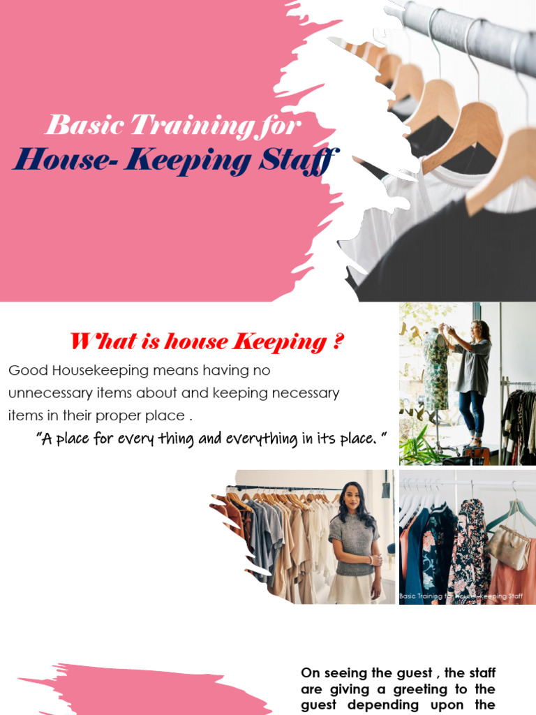 Housekeeping Staff Basic Training Guide | PDF | Hygiene