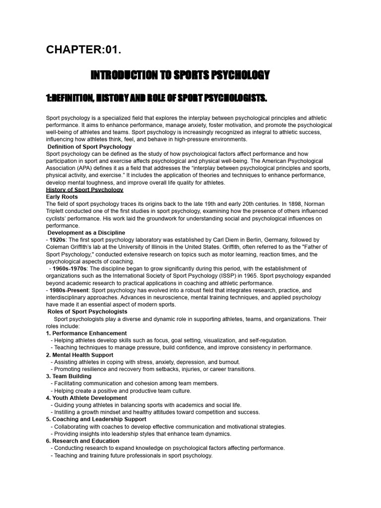 Introduction to Sports Psychology Basics | PDF | Extraversion And ...