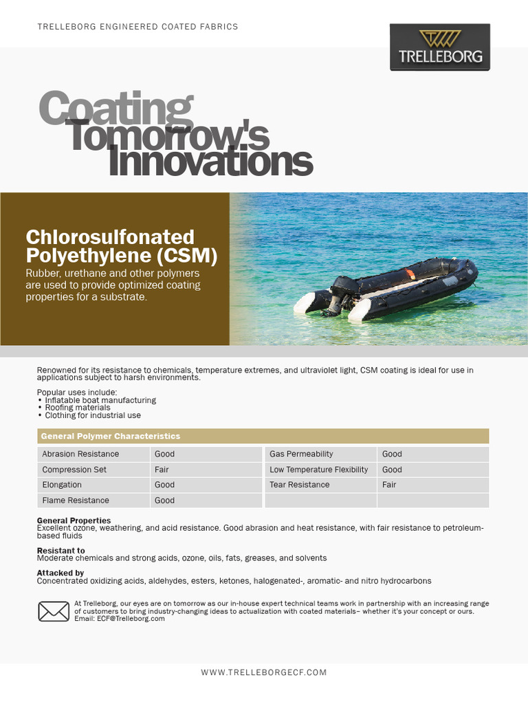 Trelleborg ECF Coating Polymer Chlorosulfonated Polyethylene CSM | PDF