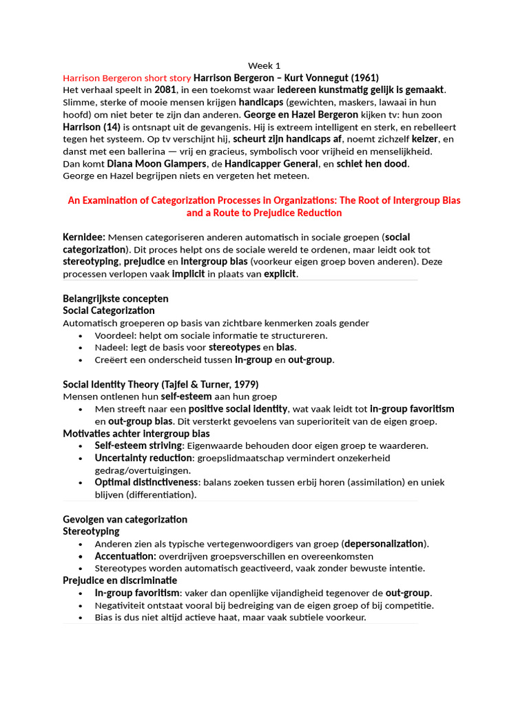 Diversity Teams and Organisations samenvatting | PDF