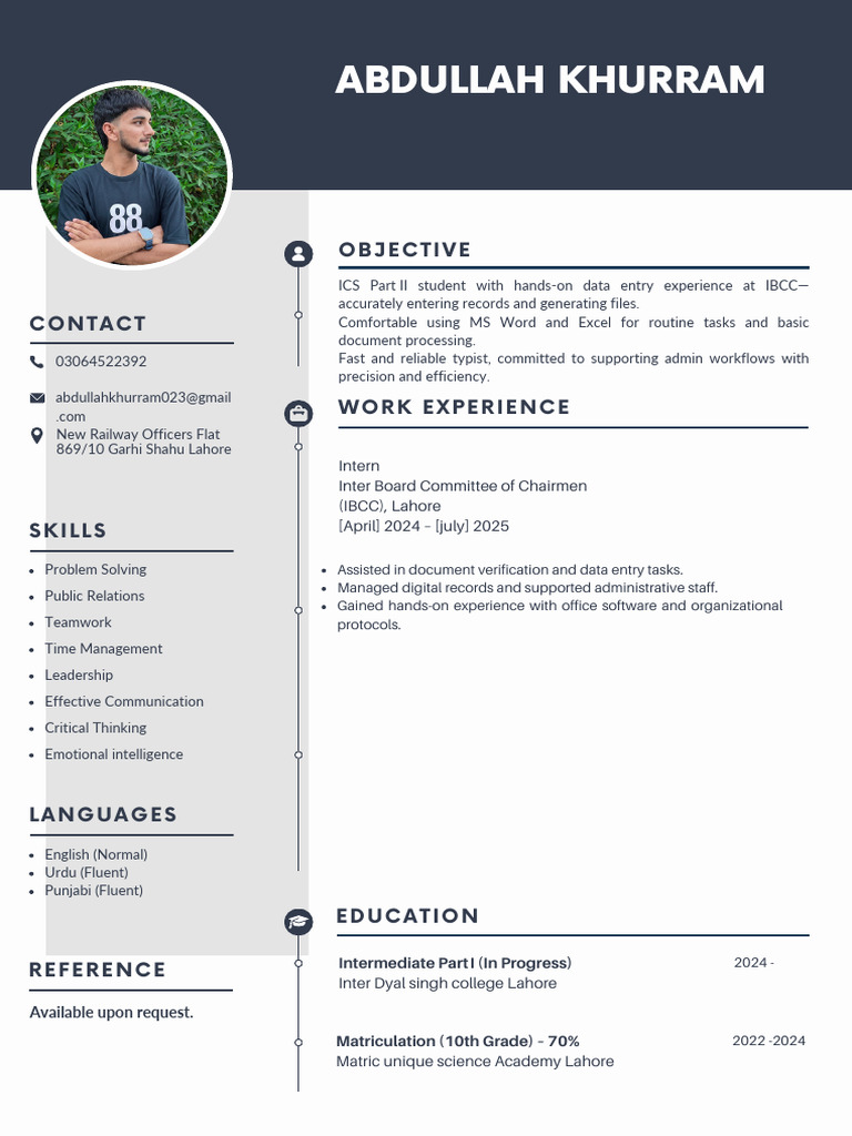 Abdullah Khurram's Resume Overview | PDF
