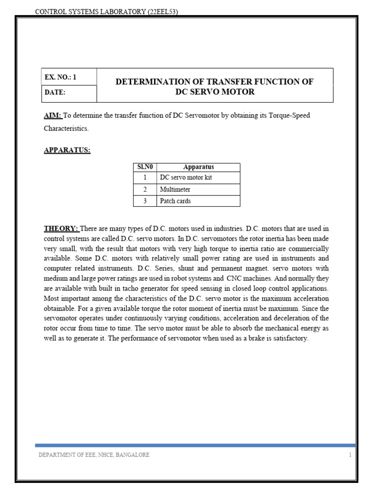 Cs Lab Manual | PDF | Electric Motor | Feedback
