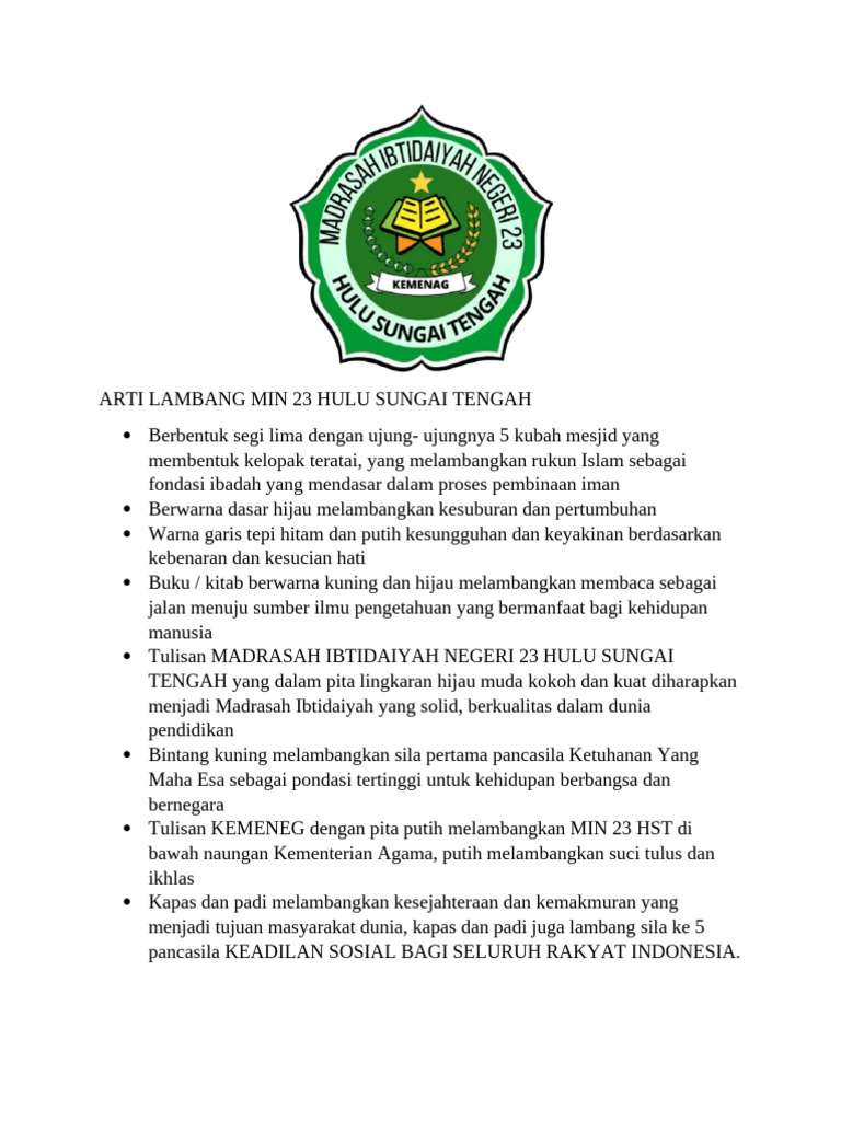 Arti Lambang Min 23 Hulu Sungai Tengah | PDF