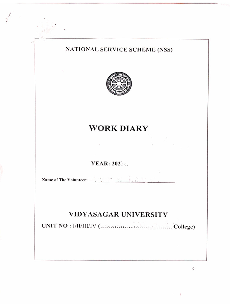 Nss Work Diary | PDF