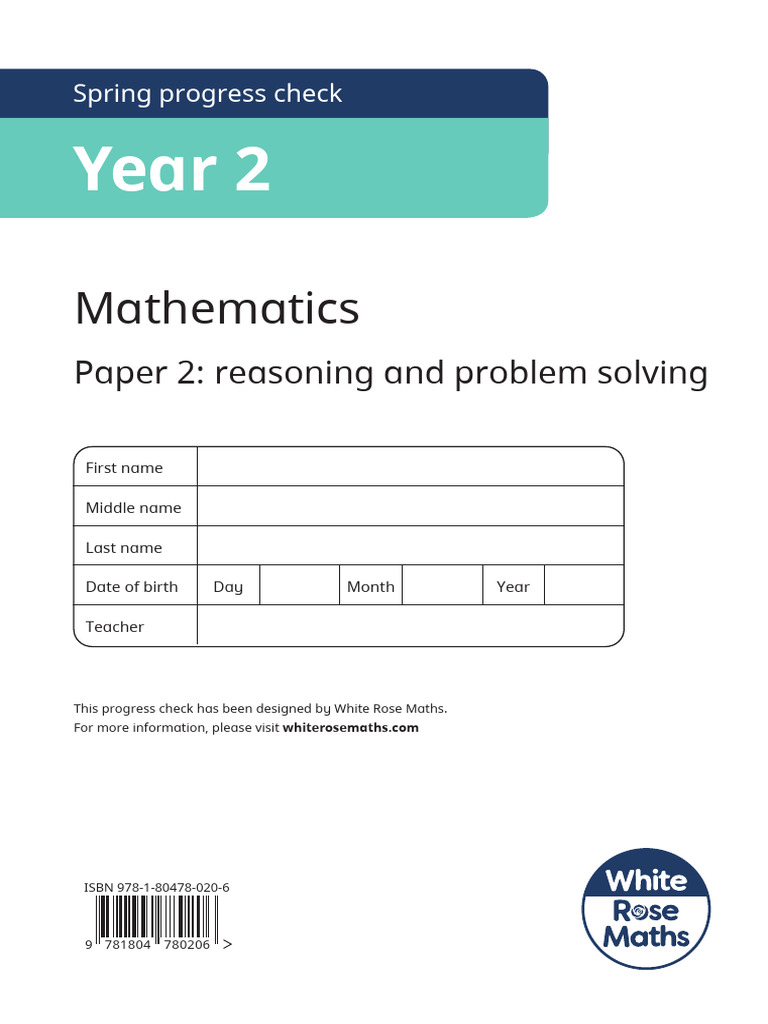 Year 2 Mathematics 2022 Spring White Rose Reasoning Problem Solving ...