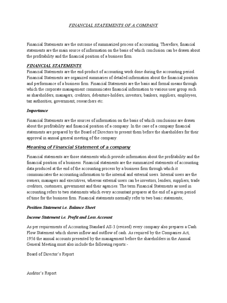 Company Final Accounts | Financial Statement | Balance Sheet