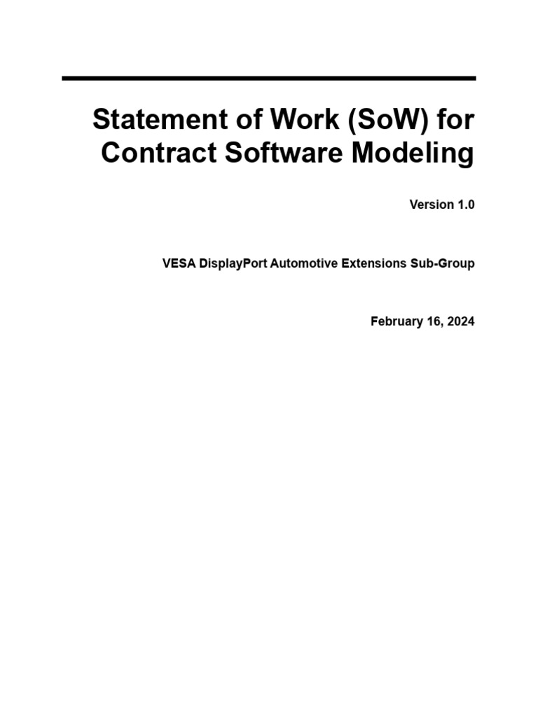SoW for Contract Software Modeling | PDF | Specification (Technical ...
