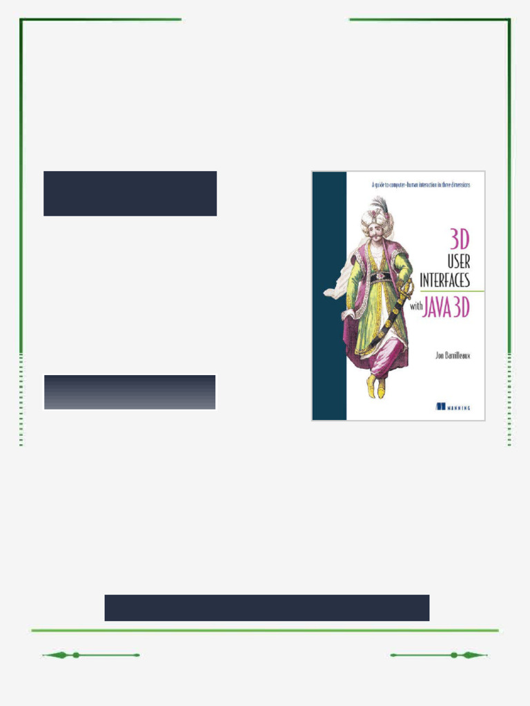 3D User Interfaces With Java 3D 1st Edition Jon Barrilleaux ebook revised pdf version | PDF
