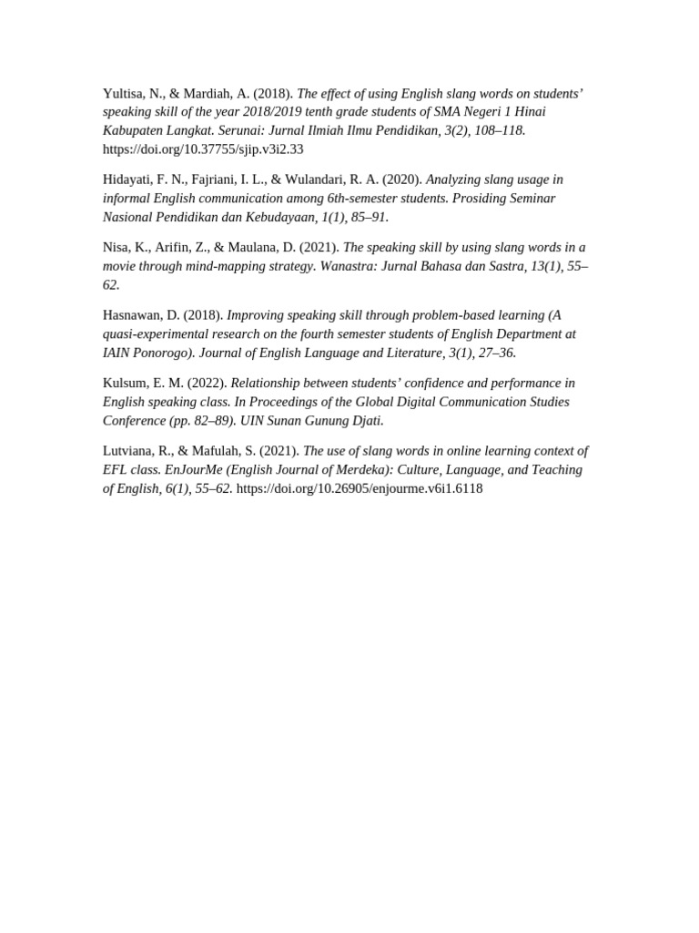 Impact of Slang on English Speaking Skills | PDF
