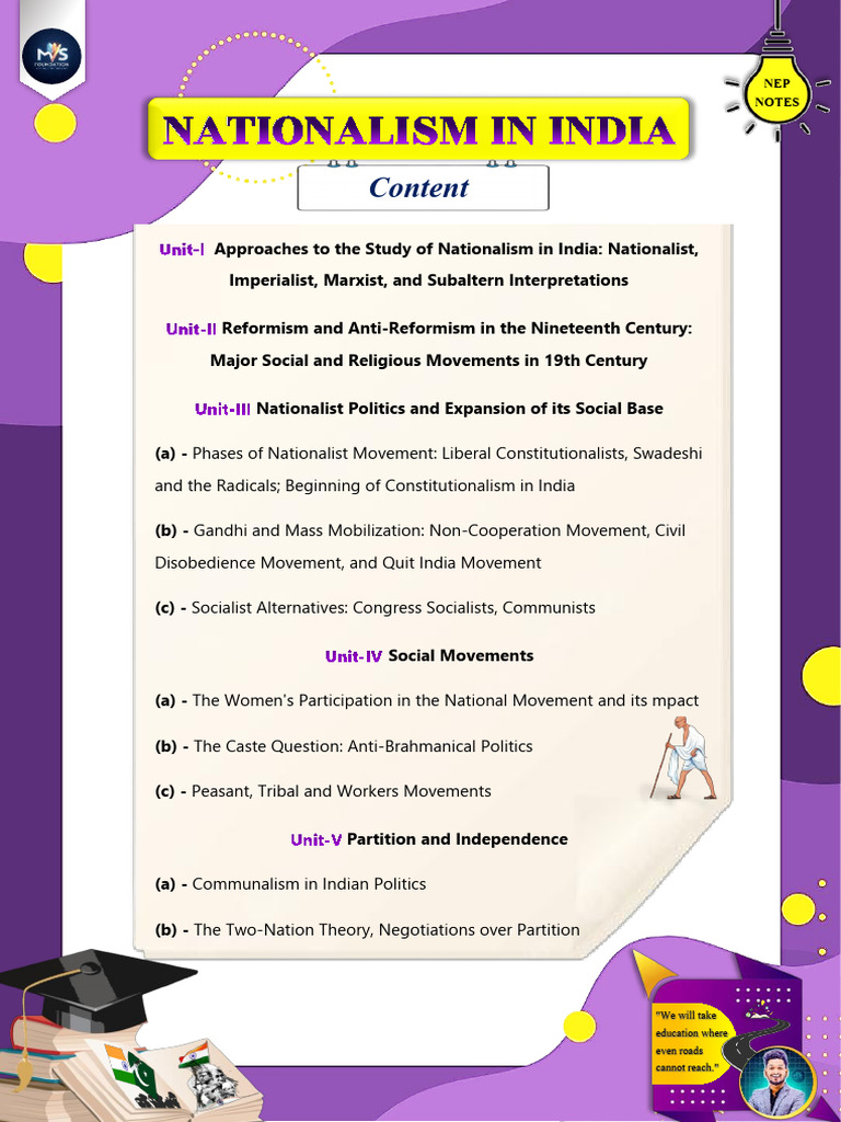 Nationalism in India English | PDF | Mahatma Gandhi | Partition Of India