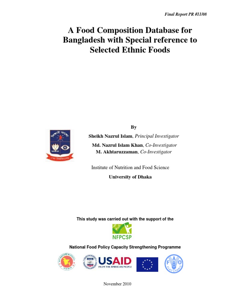 Food Database | PDF | Nutrition | Diet & Nutrition