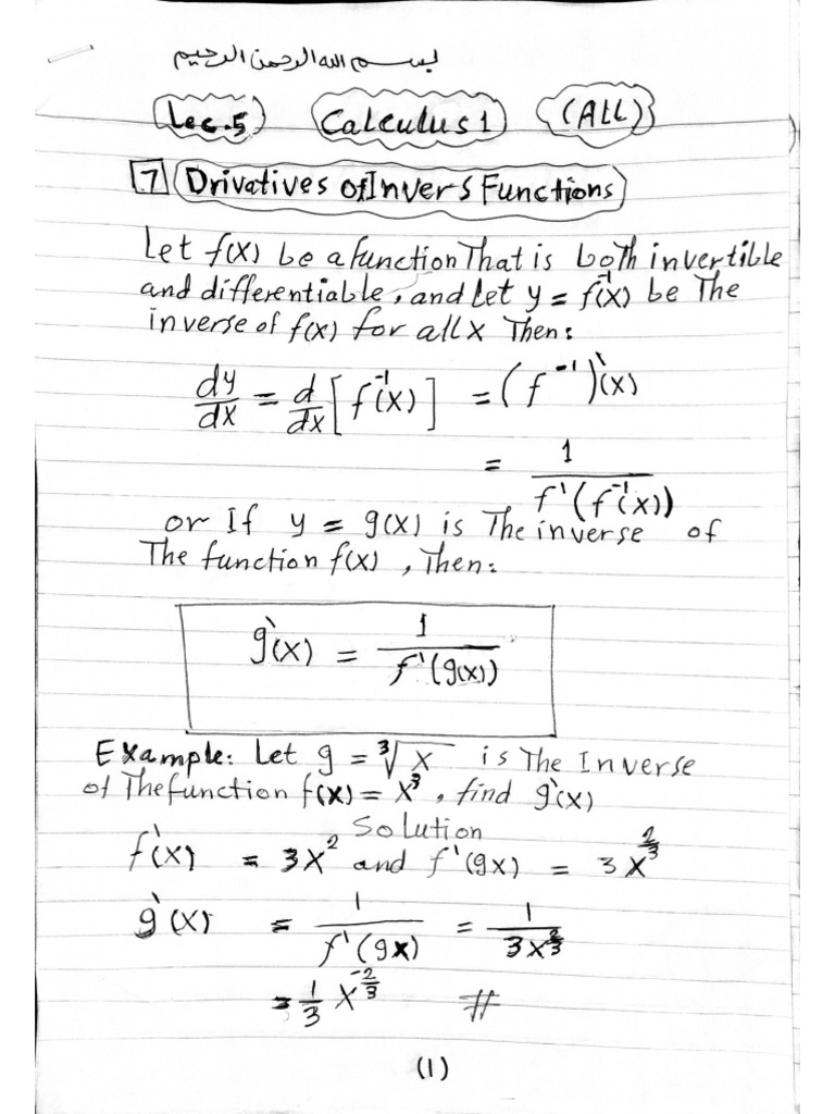Calculus Lecture 5 | PDF