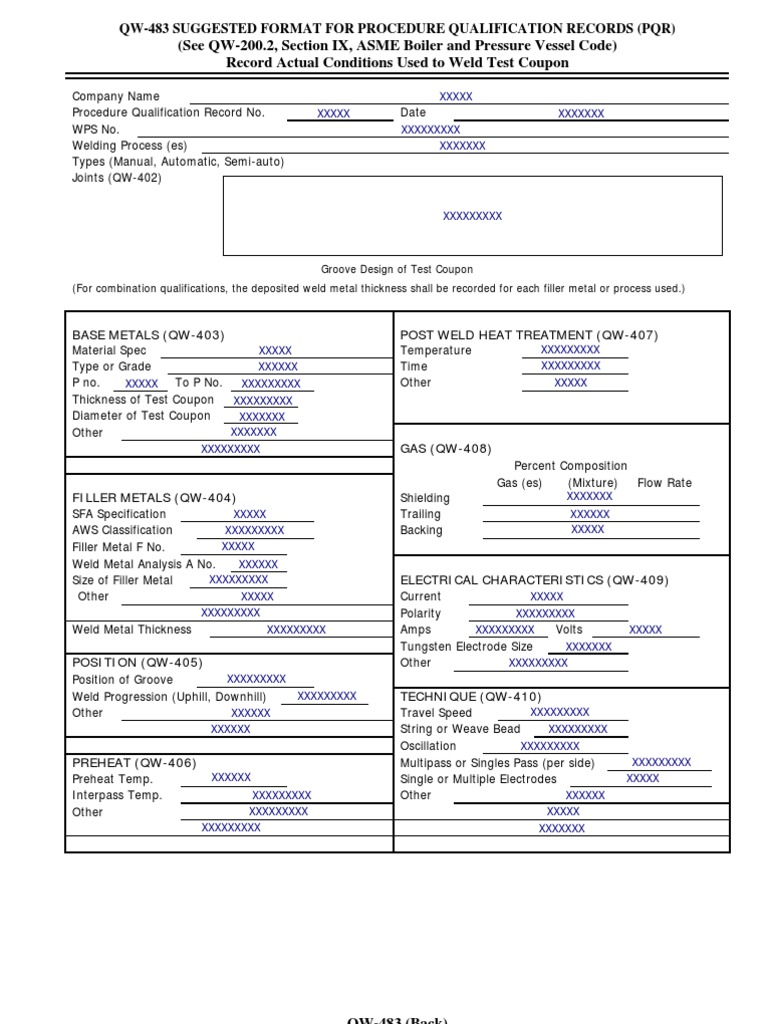 PQR Format for Welding Procedures | PDF | Welding | Construction