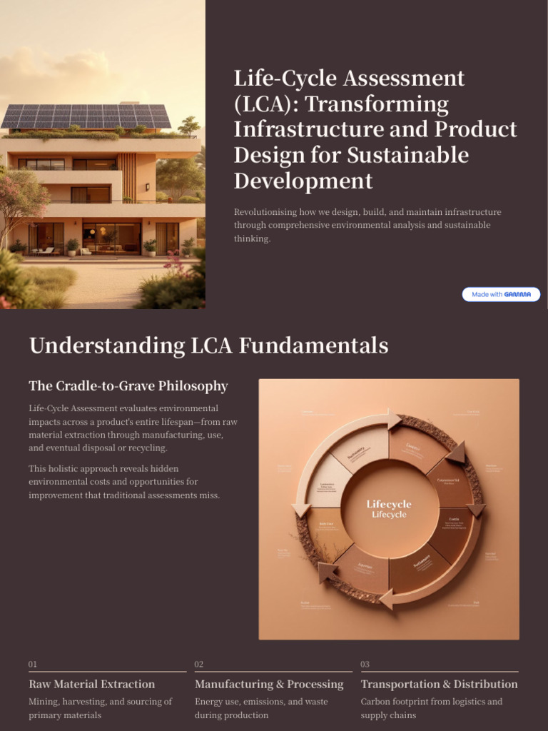 Life Cycle Assessment LCA Transforming Infrastructure and Product ...