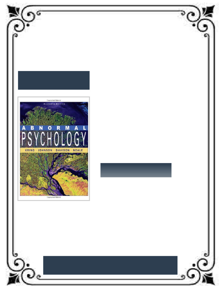 Abnormal Psychology Eleventh Edition Ann Kring Ebook Premium Student ...