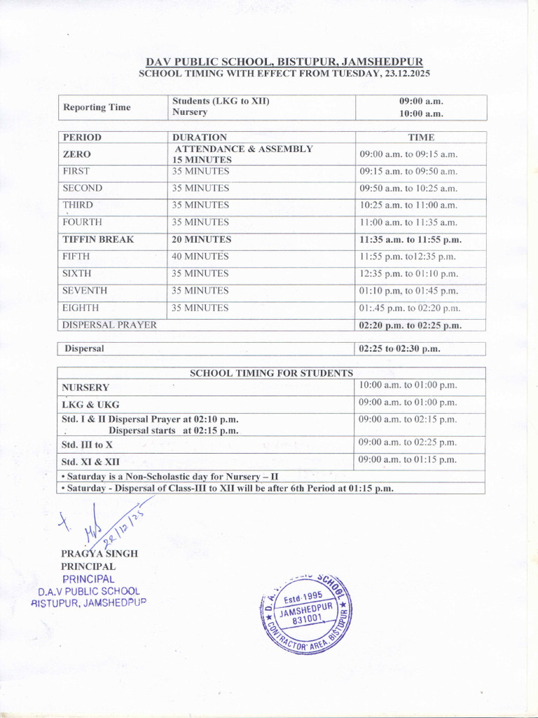 School Timing Students | PDF