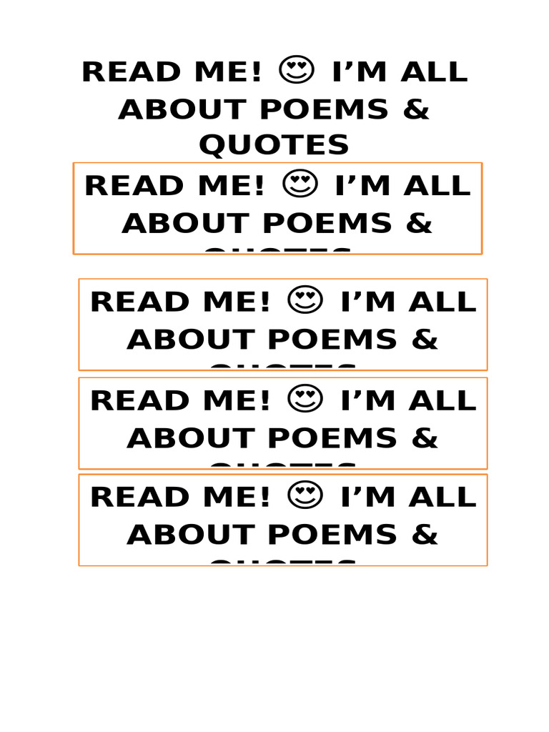1 Read Me I'm All About Poems & Quotes | PDF