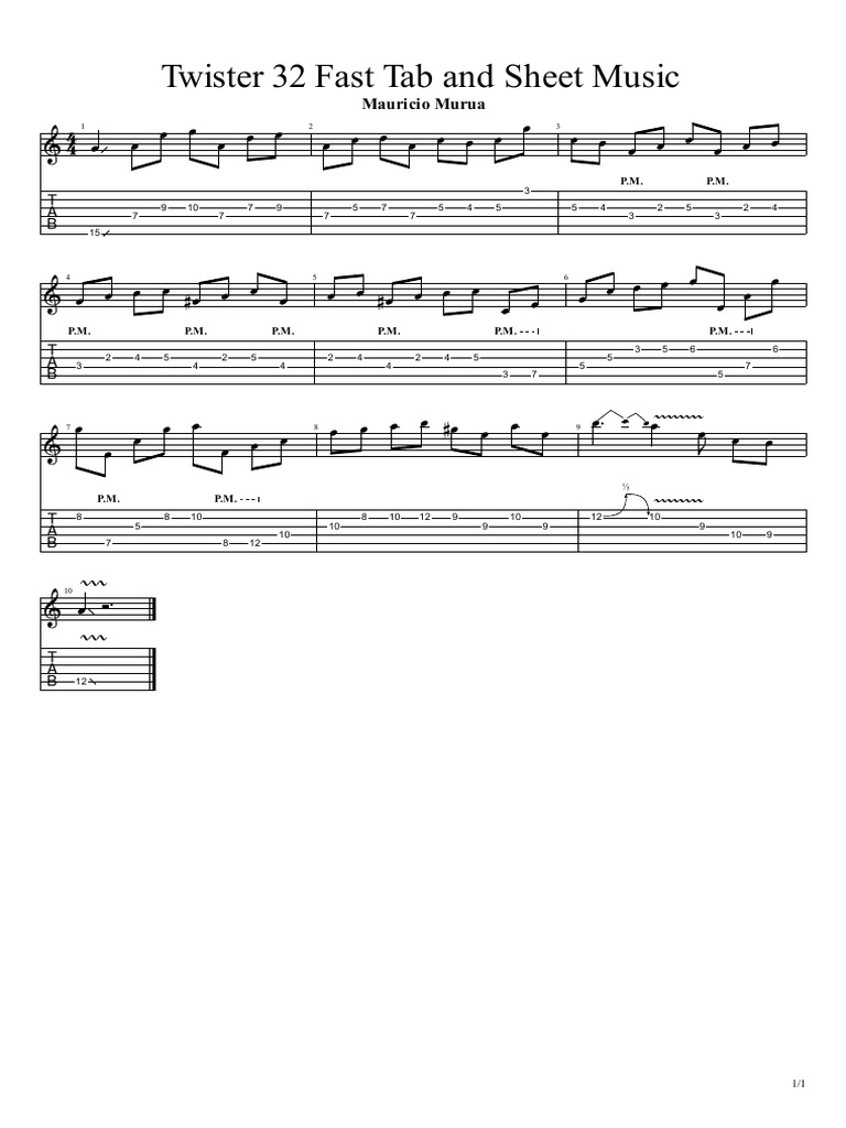 Twister 32 Fast Tab and Sheet Music | PDF