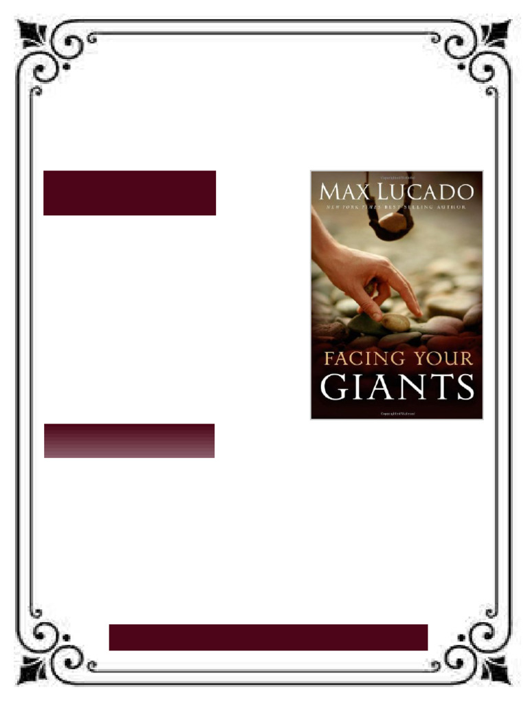 Facing Your Giants A David and Goliath Story for Everyday People First ...