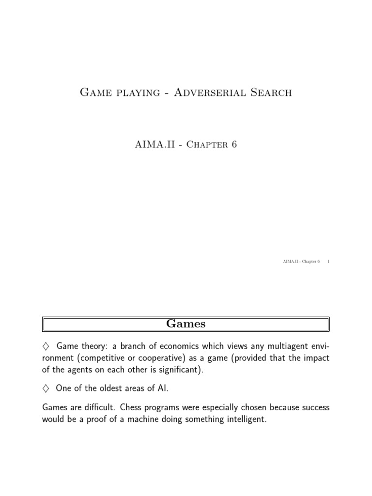 Chapter05 AIMA2 Game Annotated | PDF | Applied Mathematics