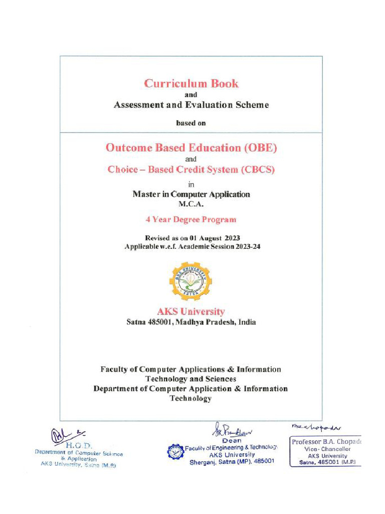 MCA OBE 2023-2025 - Compressed | PDF | Group (Mathematics) | Boolean ...