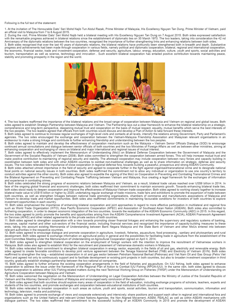 [SP: Malaysia] | PDF | International Relations | Global Politics