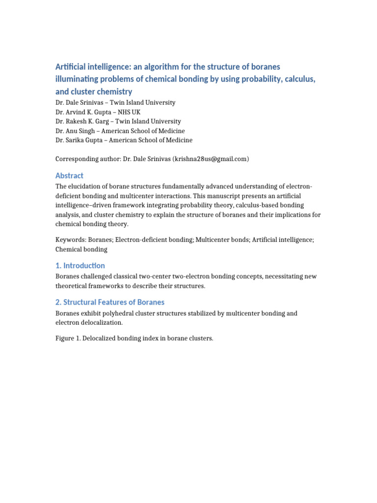 AI Framework for Borane Structure Analysis | PDF
