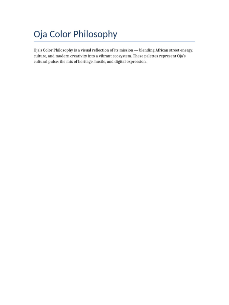 Oja Color Philosophy | PDF