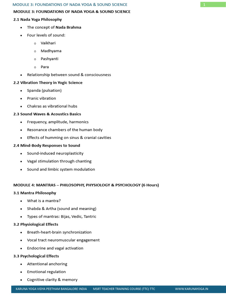 Foundations of Nada Yoga & Sound Science | PDF | Vagus Nerve | Yoga
