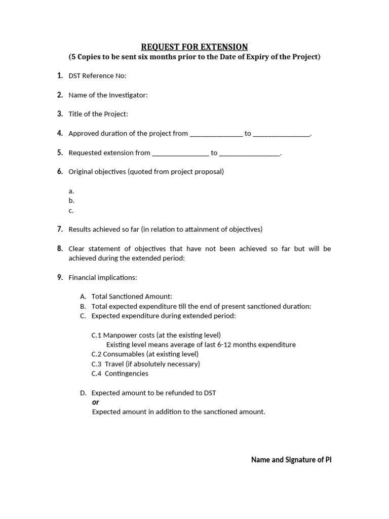 Project Extension Request Form | PDF