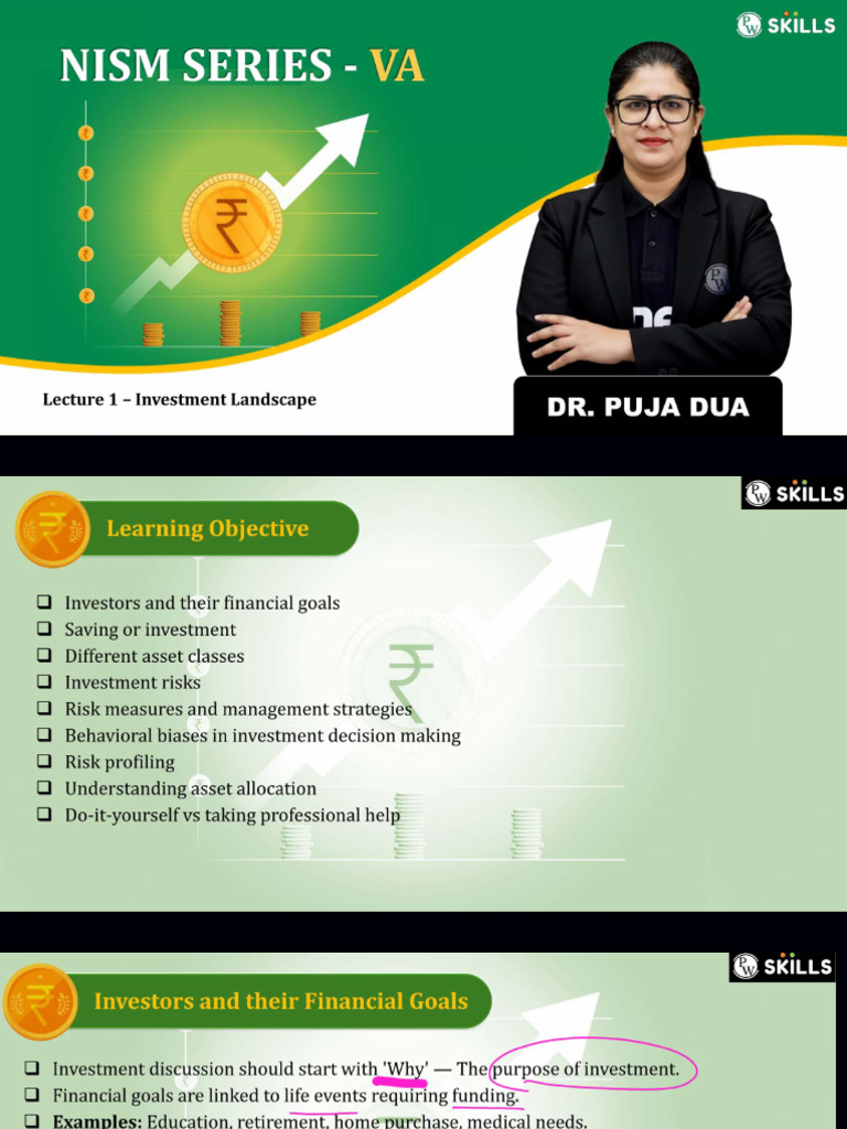 Lecture 01 - Investment Landscape - Class Notes | PDF