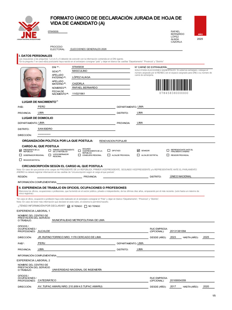 Renovación Popular - Rafael López Aliaga | PDF | Gobierno