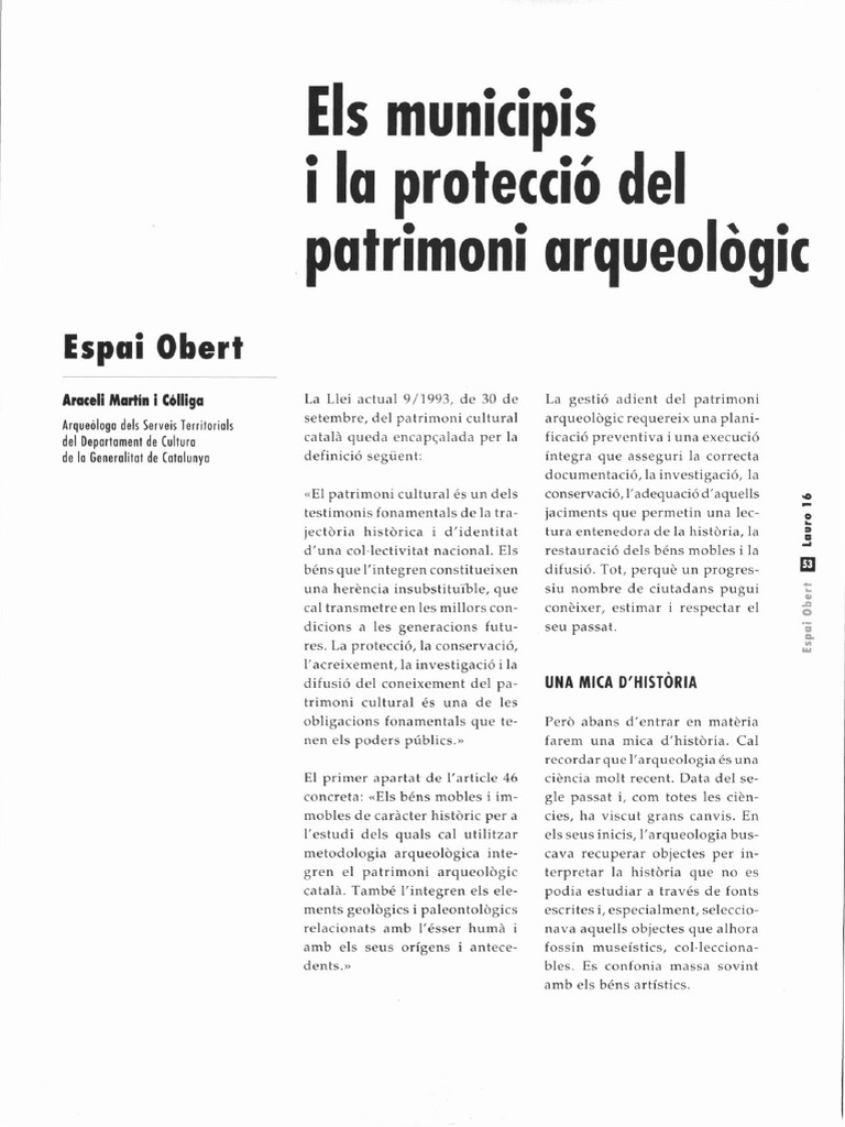 Martin, Araceli (1999) Els Municipis i La Protecció Del Patrimoni ...