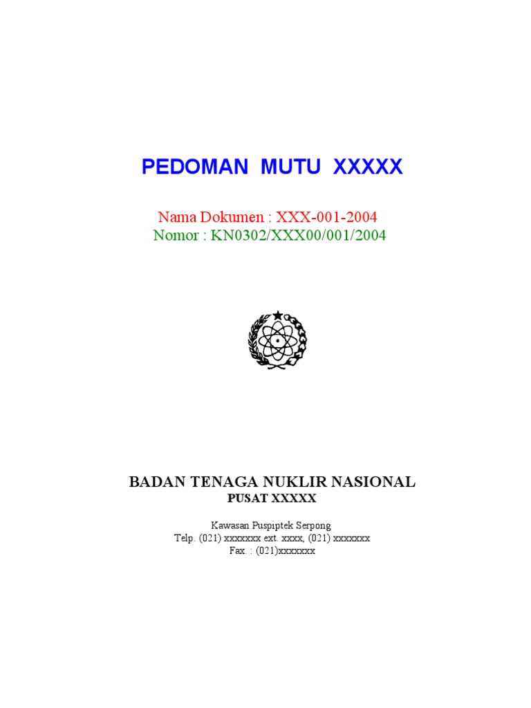 Contoh Pedoman Mutu TK Unit Kerja | PDF
