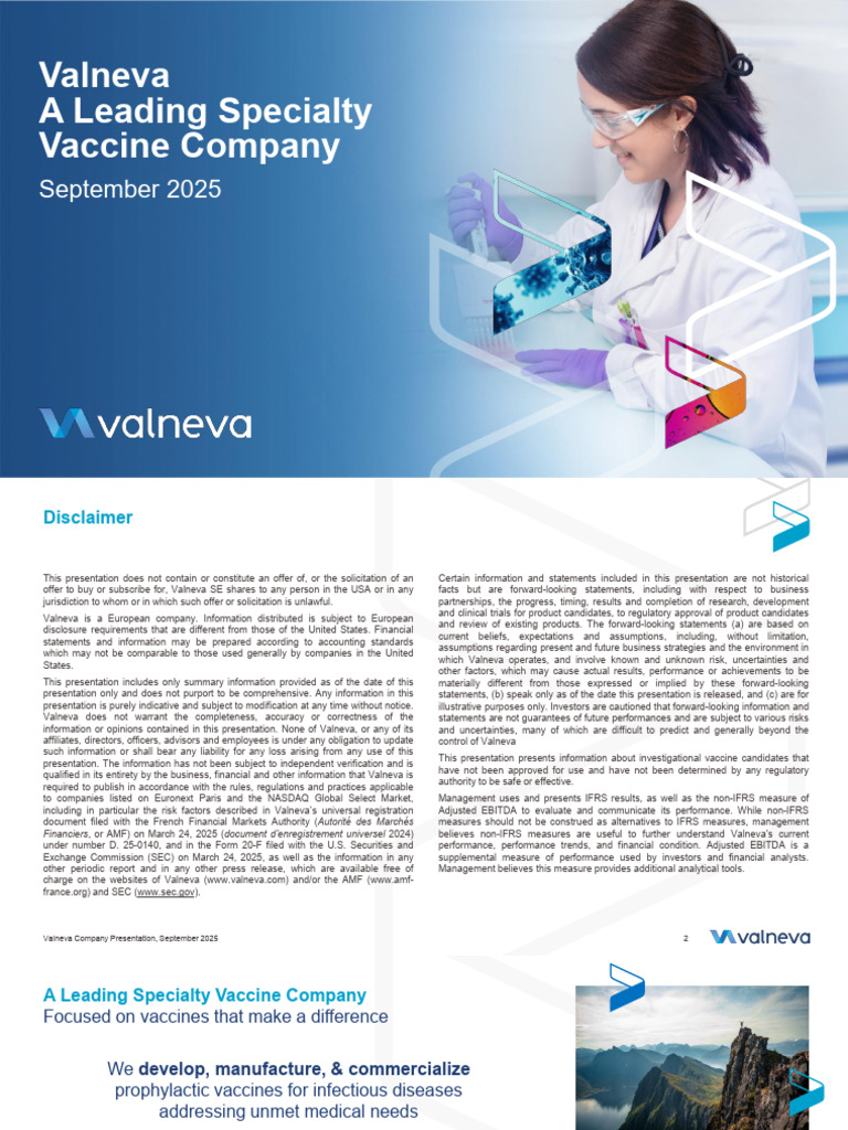Valneva: Specialty Vaccine Innovations | PDF | Vaccines | Phases Of ...